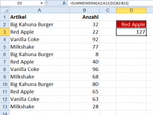 Excel Summewenn Funktion am Beispiel erklärt - traens.com