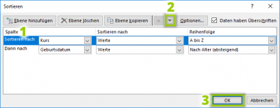 Excel Sortieren - Tabelle nach Text, Zahlen und mehr sortieren ...