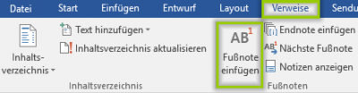 Word Fußnote und Endnote erstellen und formatieren