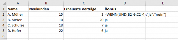 Excel UND-Funktion am Beispiel einfach und Schritt für Schritt erklärt